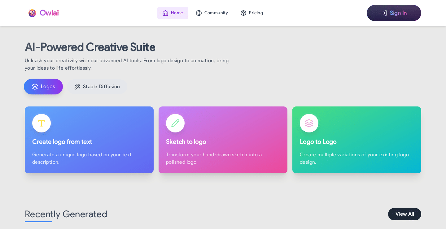 Owl AI — AI logo generator (gpt-4o & dalle-3) | Prototypr Toolbox