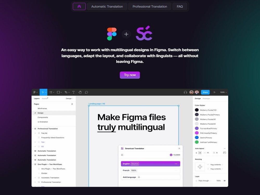 Smartcat Translator for Figma - Figma plugin translator | Prototypr Toolbox