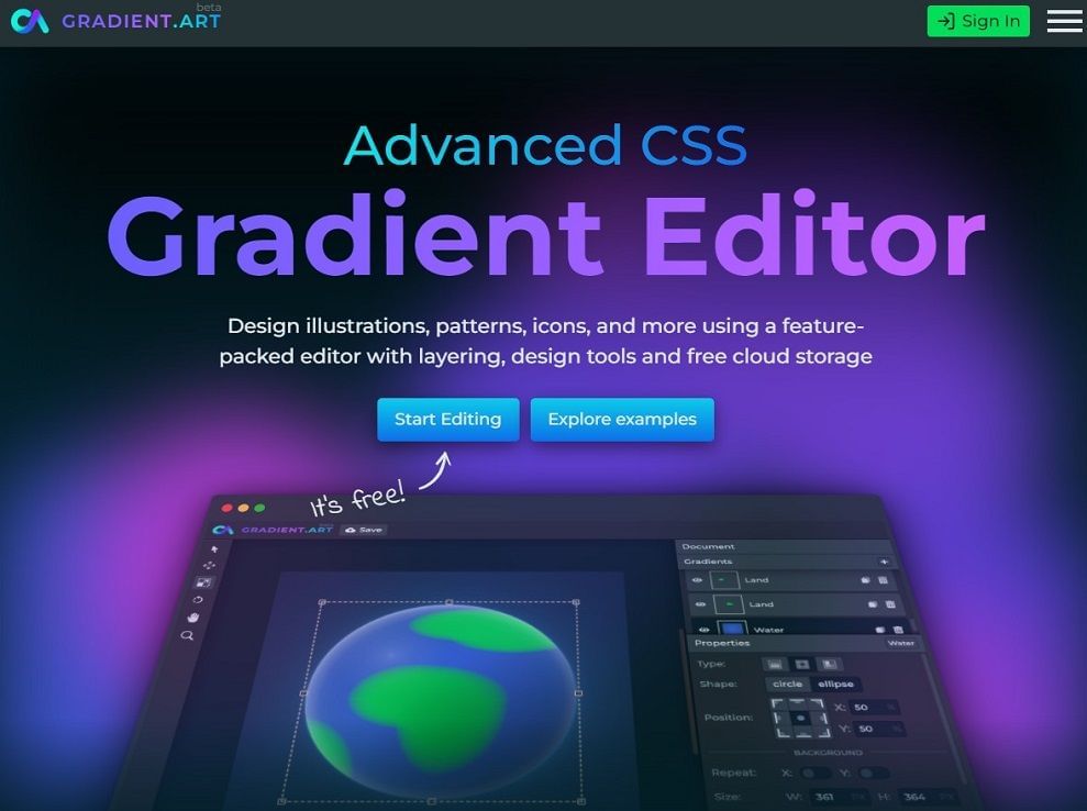 GradientArt - Advanced CSS Gradient Editor | Prototypr Toolbox