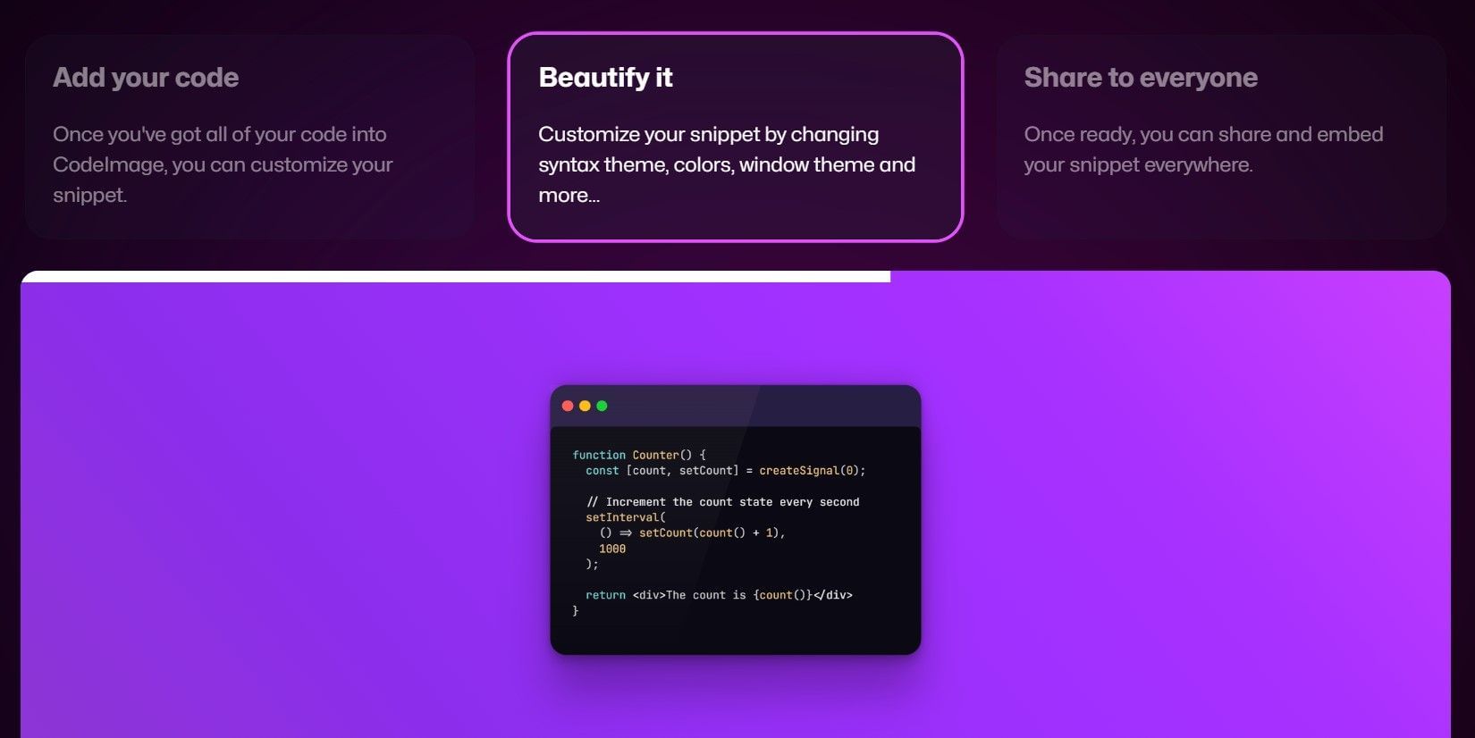 CodeImage - Create beautiful code snippets | Prototypr Toolbox