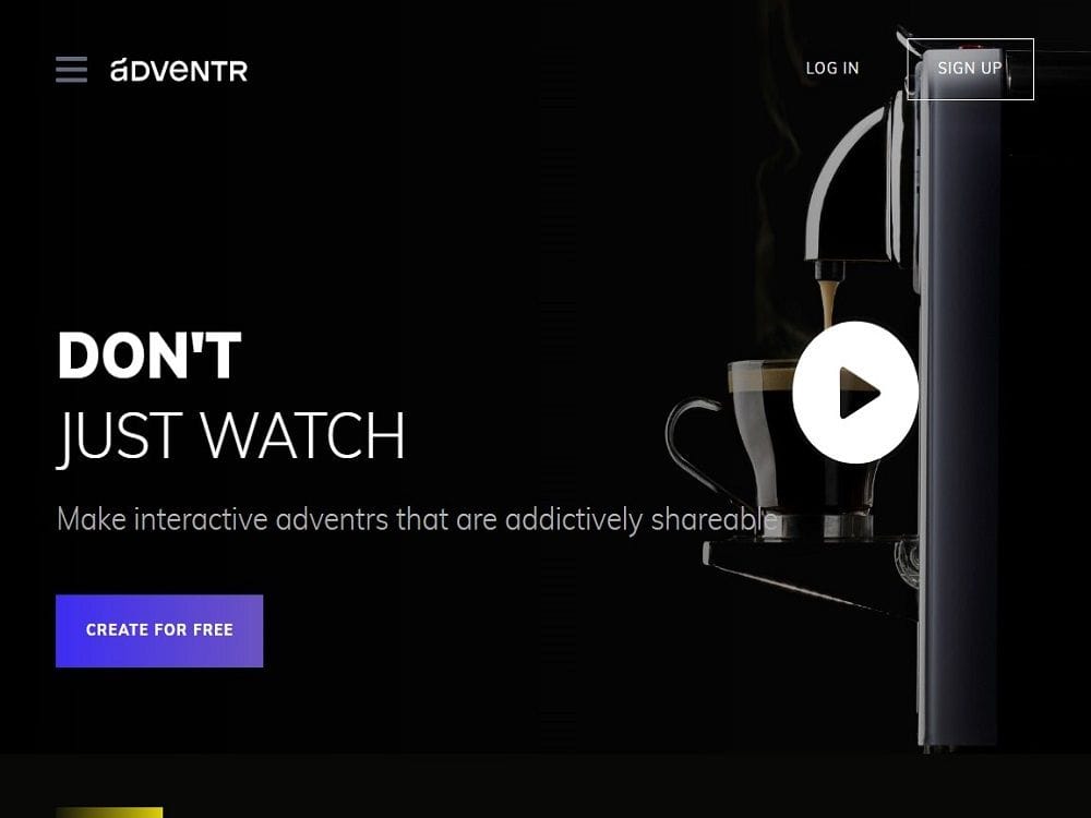 Adventr - No-code streaming platform | Prototypr Toolbox
