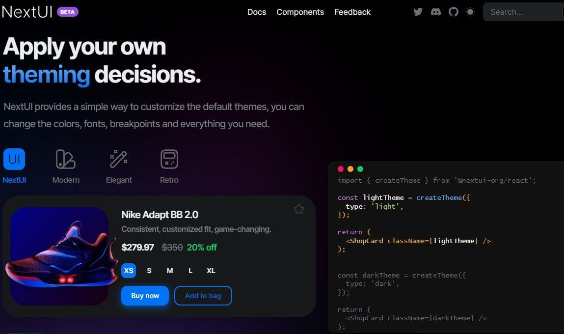 NextUI - React UI Library | Prototypr Toolbox