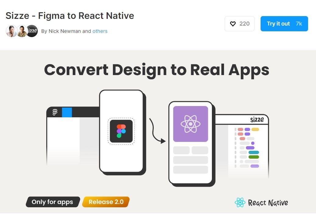 Sizze Figma Plugin - No-code app builder | Prototypr Toolbox