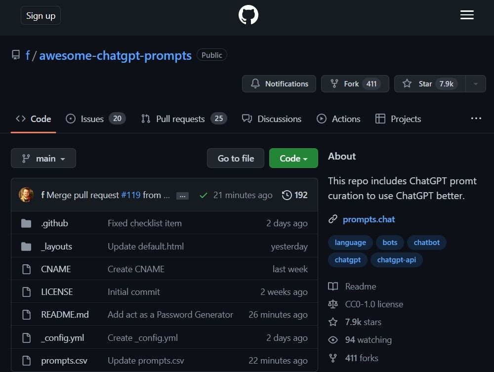Awesome ChatGPT Prompts - Prompt examples to unlock ChatGPT's full ...