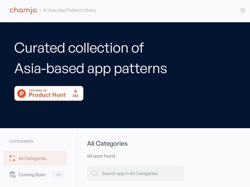 Chamjo - Asia-based app patterns | Prototypr Toolbox