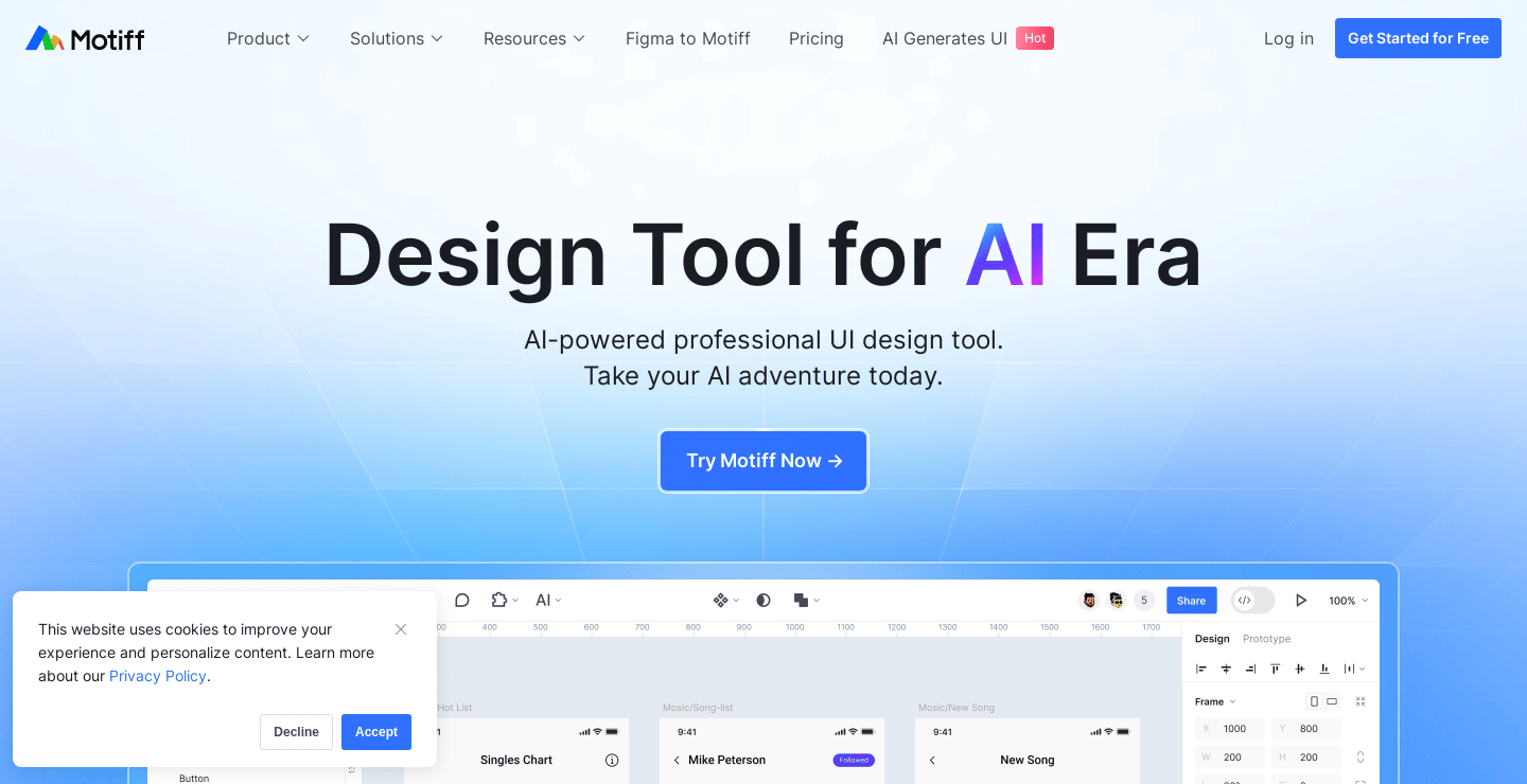 Motiff – AI-powered Interface Design Tool | Prototypr Toolbox