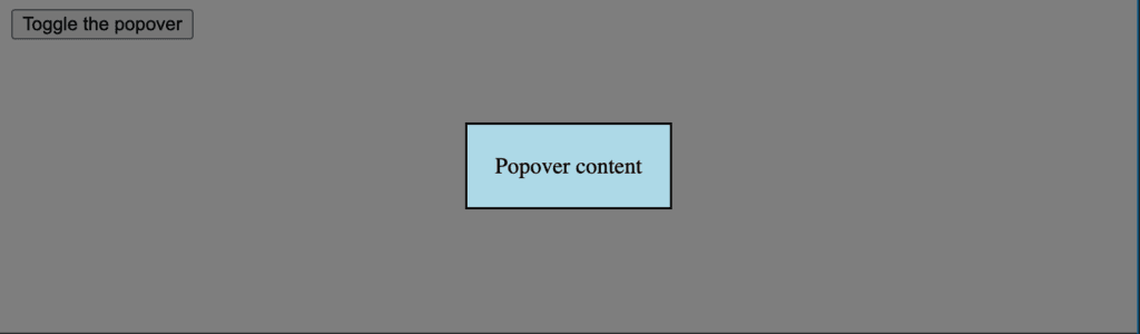HTML popover Attribute