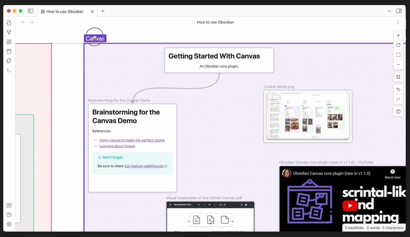 Obsidian Canvas - Visually organize your ideas | Prototypr Toolbox