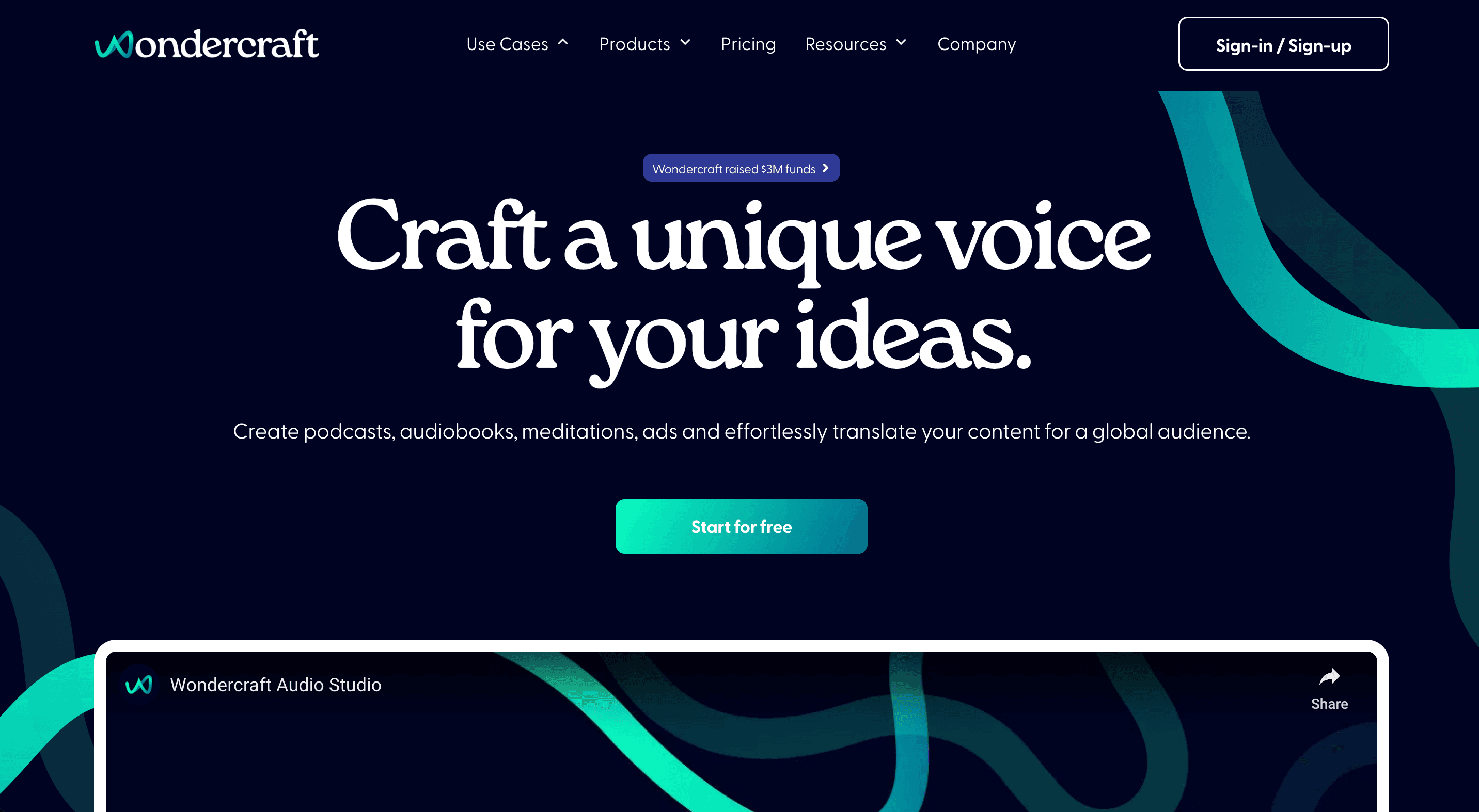 Wondercraft – AI Podcast and Audio tools | Prototypr Toolbox