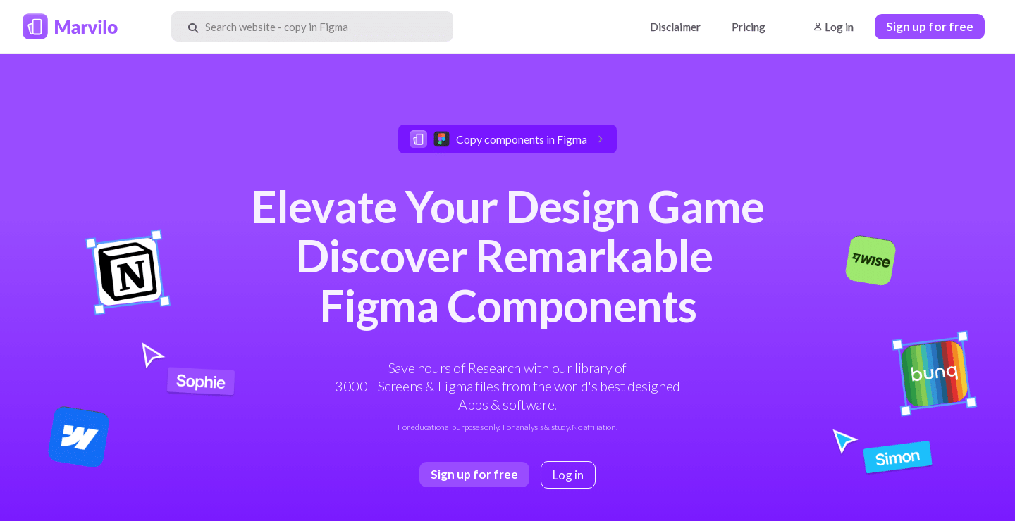 Marvilo - 1000+ Editable Screens in Figma | Prototypr Toolbox