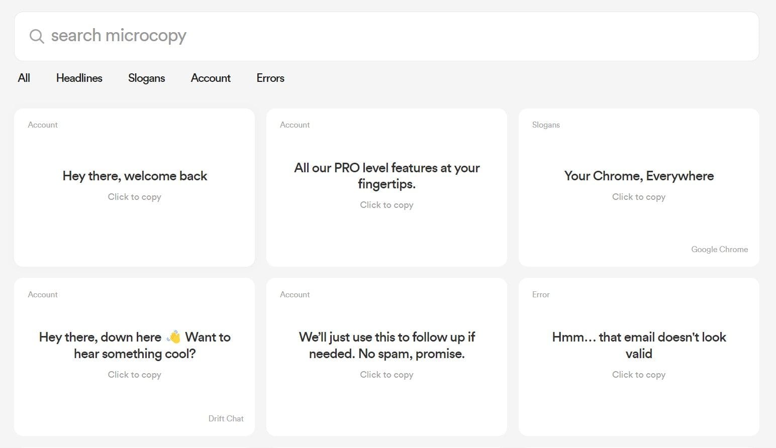 Microcopy - Short copy for your product | Prototypr Toolbox
