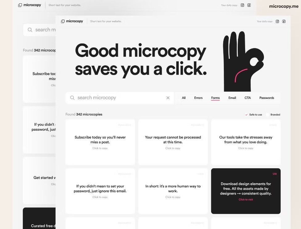 Microcopy - Short copy for your product | Prototypr Toolbox