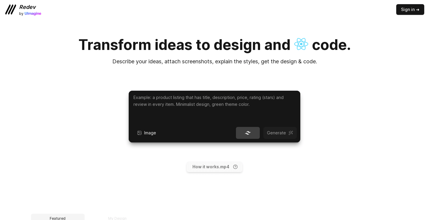 Uimagine.io - generate react components with AI | Prototypr Toolbox