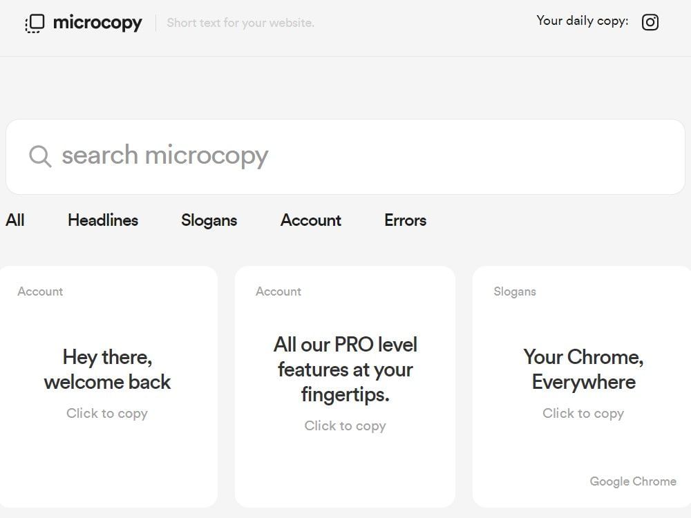 Microcopy - Short copy for your product | Prototypr Toolbox