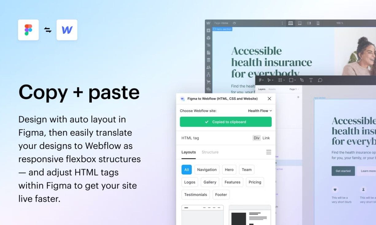 Figma to Webflow plugin - A simple design-to-code tool | Prototypr Toolbox